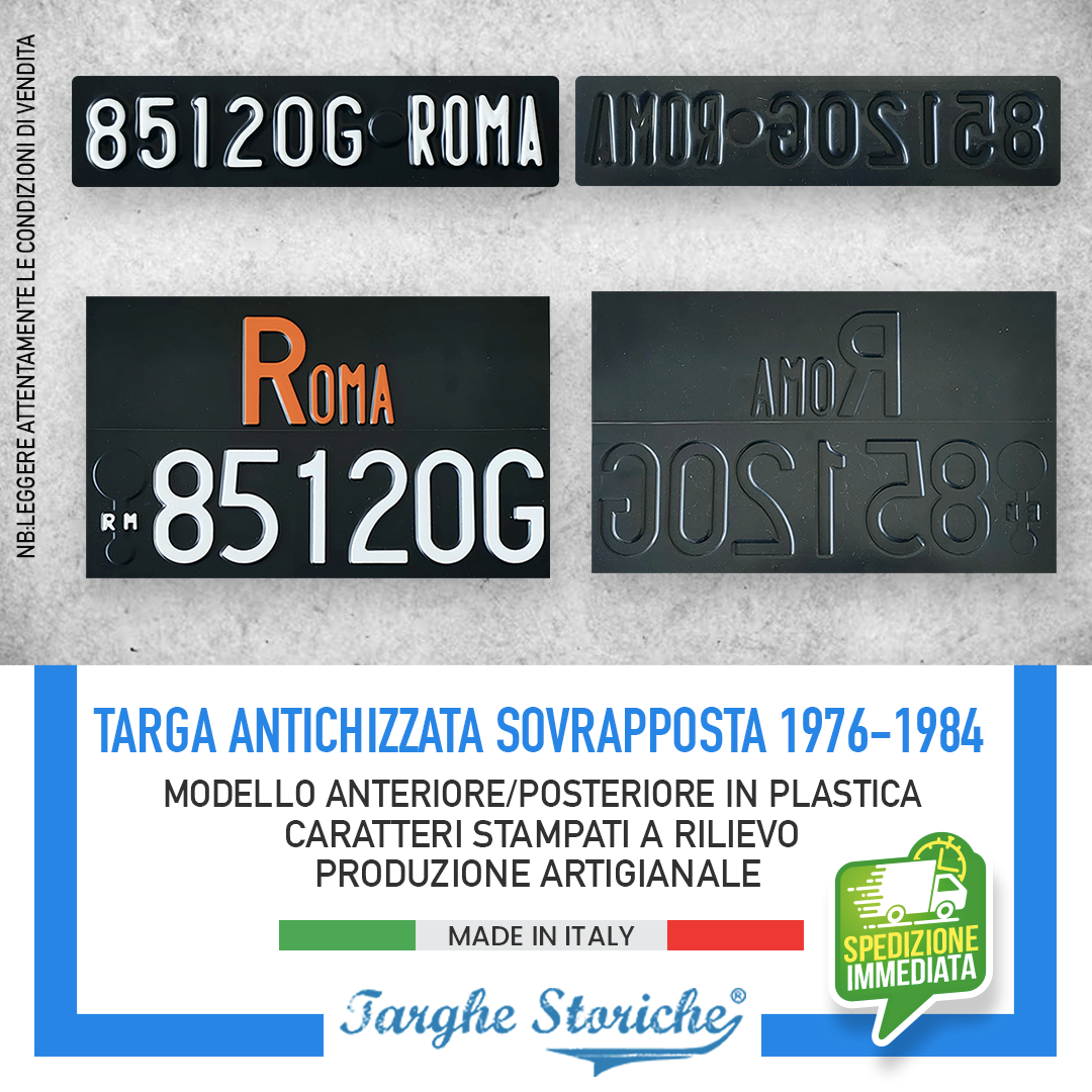 Kit Completo Targa Auto Posteriore e Anteriore dal 1976 al 1984 ...