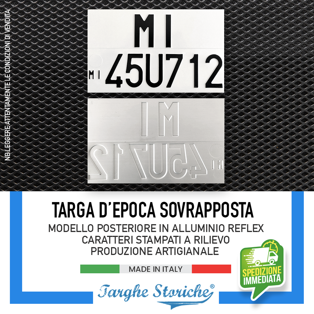 Targa Auto Epoca Posteriore dal 1985 al 1994 in Alluminio ...
