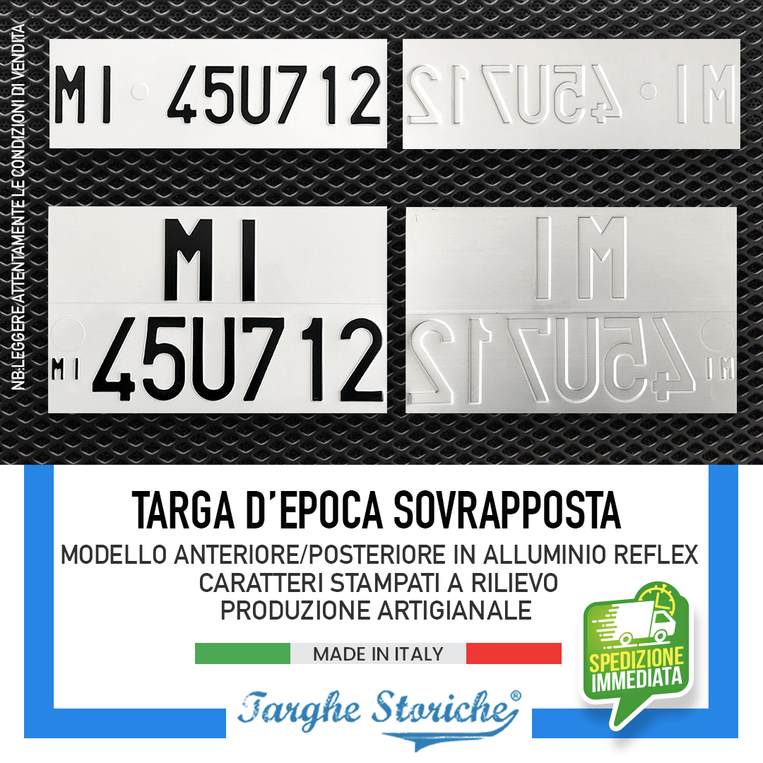 Kit Completo Targa Auto Posteriore e Anteriore dal 1985 al 1994 ...